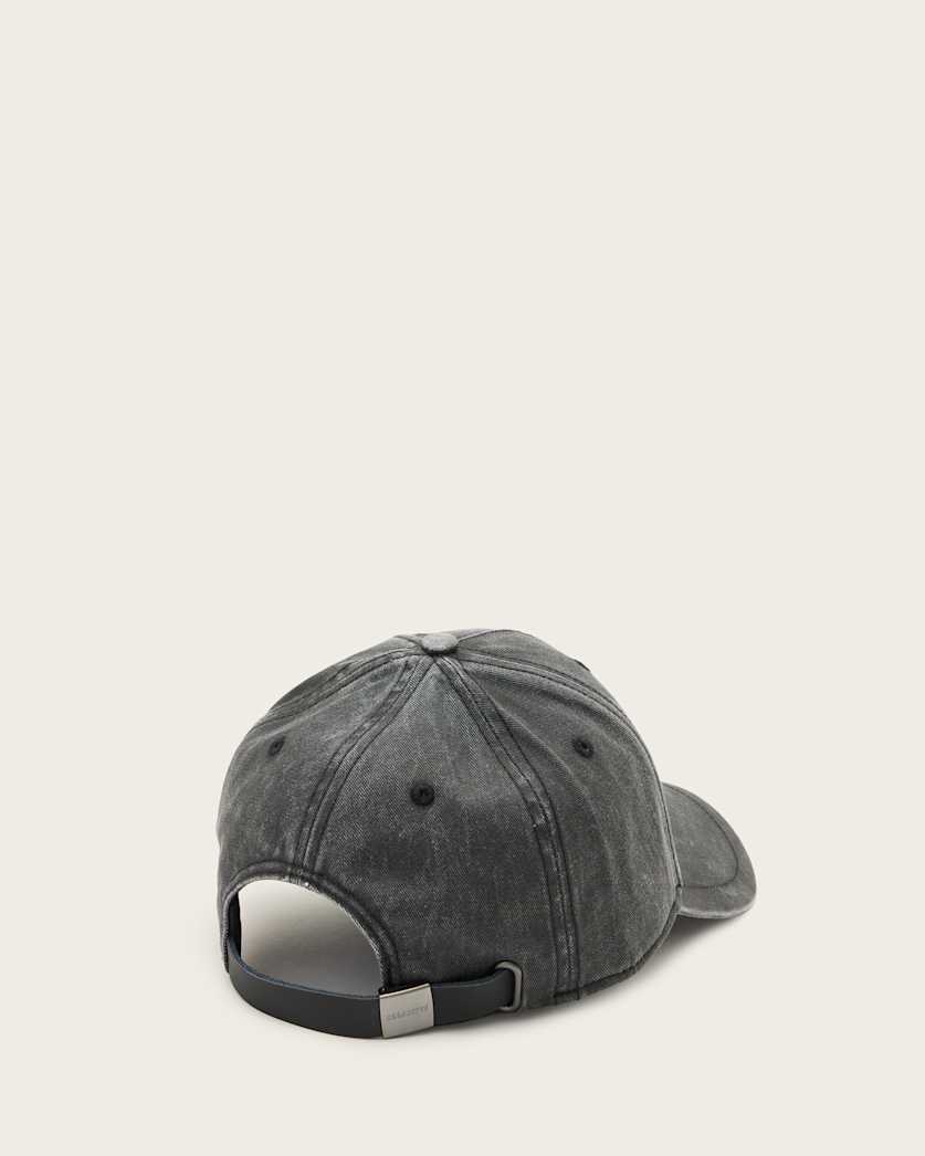Underground Logo Print Baseball Cap Washed black/Black | ALLSAINTS